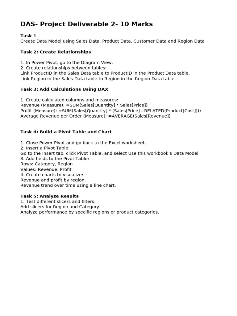 Project Deliverable 2 - Instructions | PDF