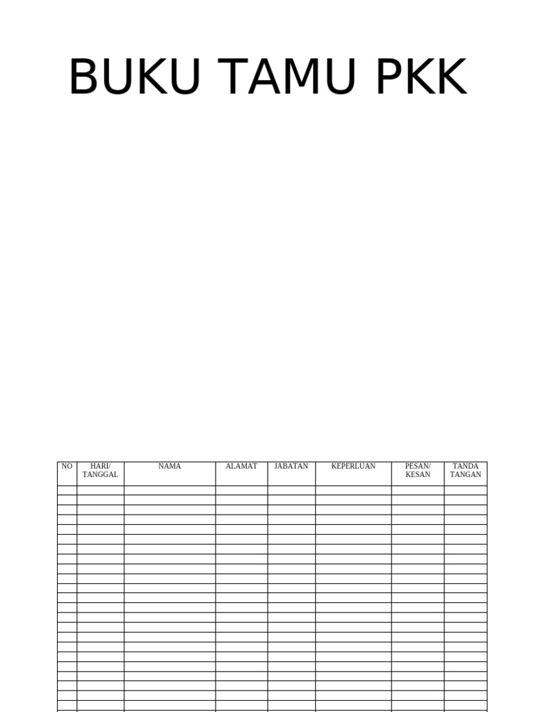 Buku Tamu PKK | PDF