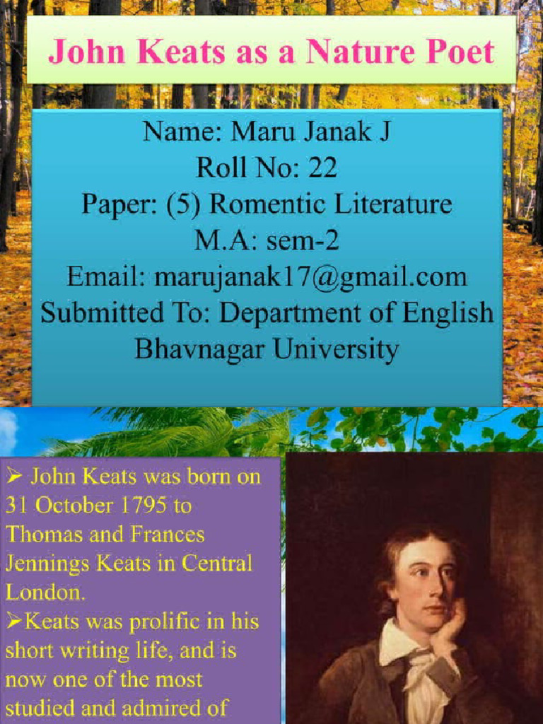 John Keats As A Nature Poet | PDF