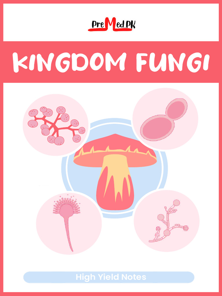 Kingdom Fungi Notes by PreMed - MCQs World | PDF | Fungus | Spore
