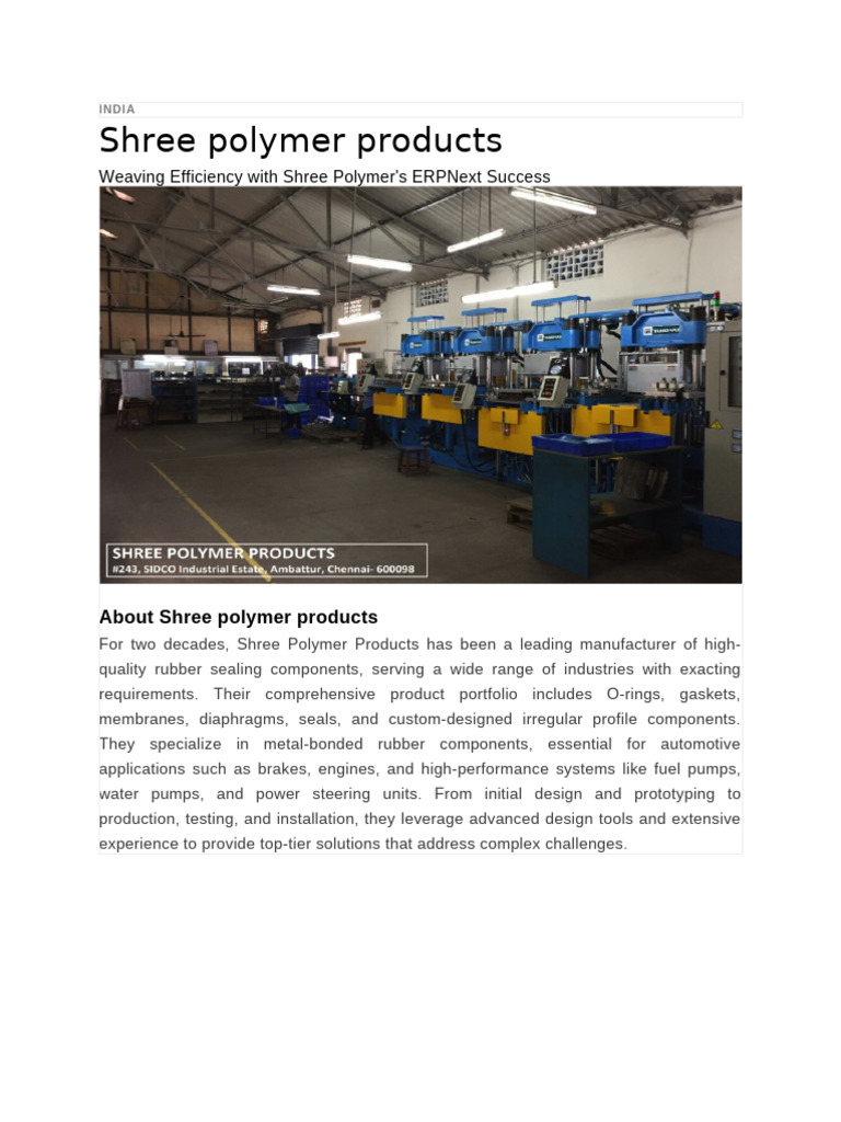 Shree Polymer Products - CS ERPNEXT | PDF | Inventory | Customer Relationship Management
