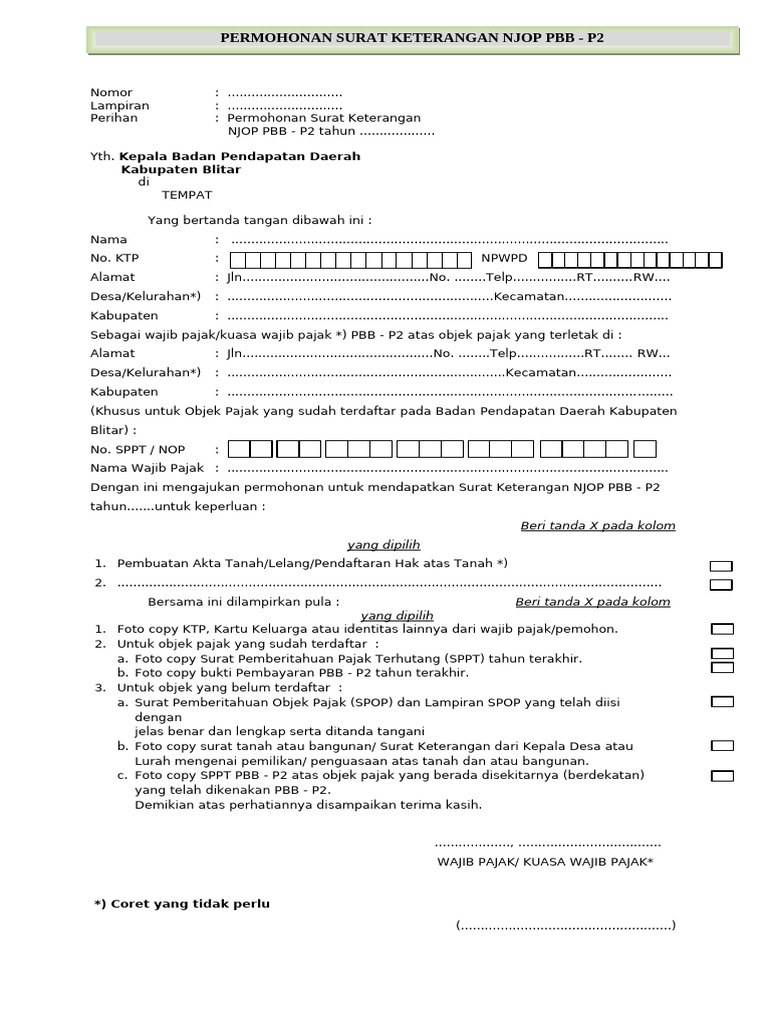 Blanko SK Njop 2023 | PDF