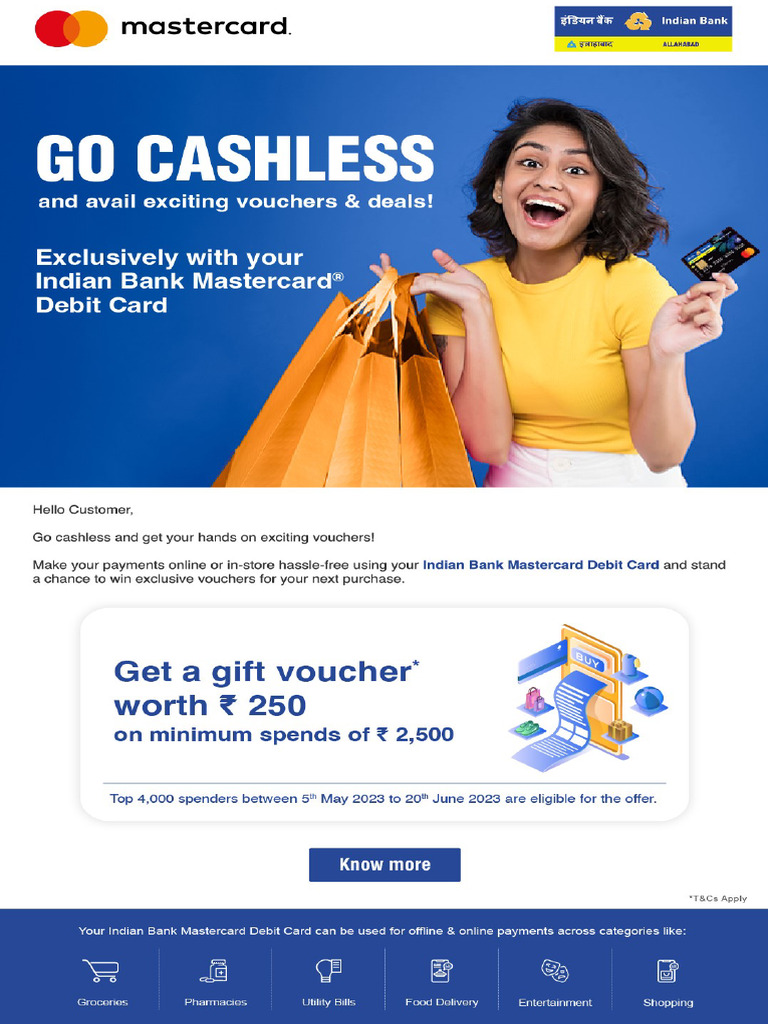 Go Cashless Offer On MasterCard Debit Card | PDF