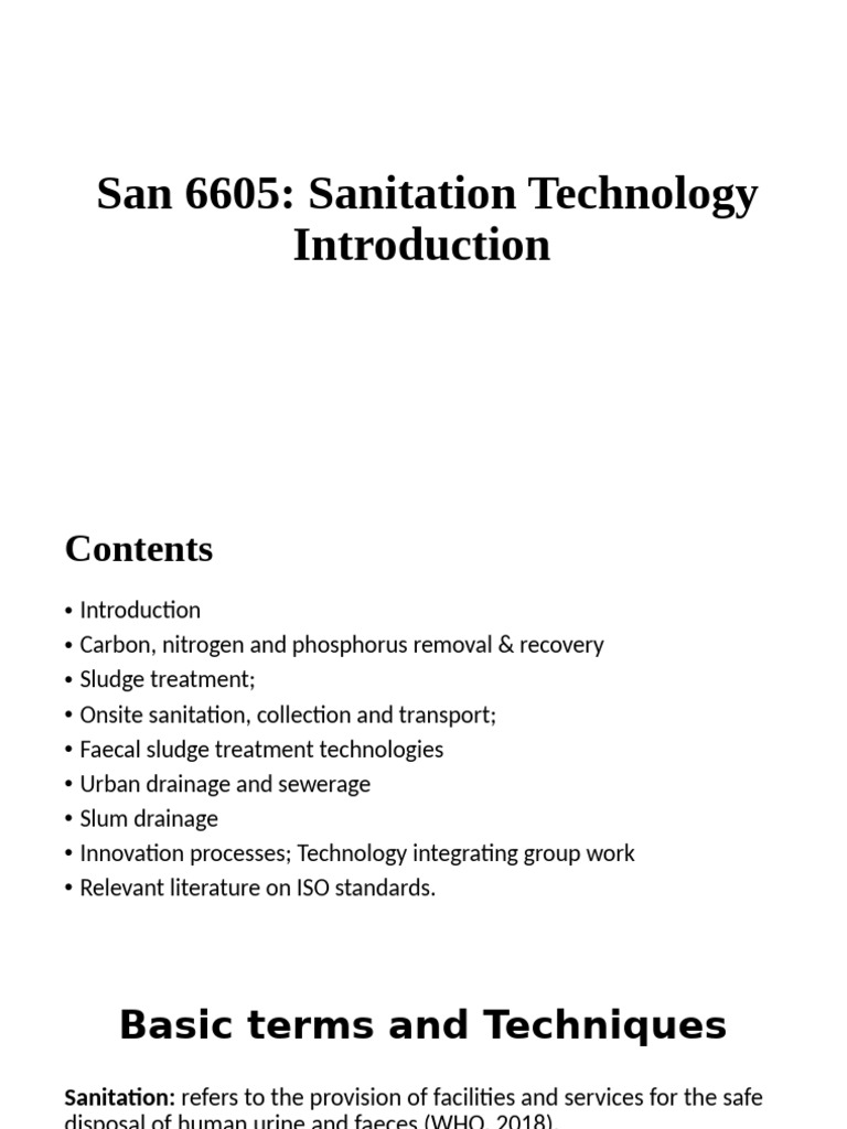 Introduction to Sanitation Technologies | PDF | Sanitation | Sewage ...