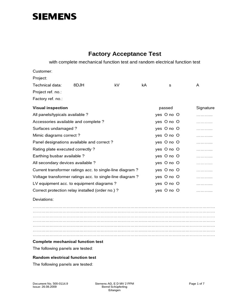 H - FAT Complete Mech Funct Test and Random Elec Funct Test - 8DJH - BS ...