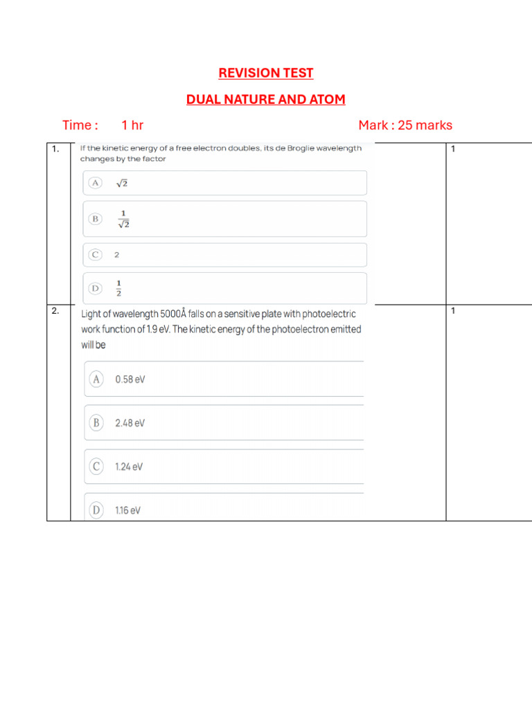 TUTION TEST 1 _DUAL AND ATOM | PDF