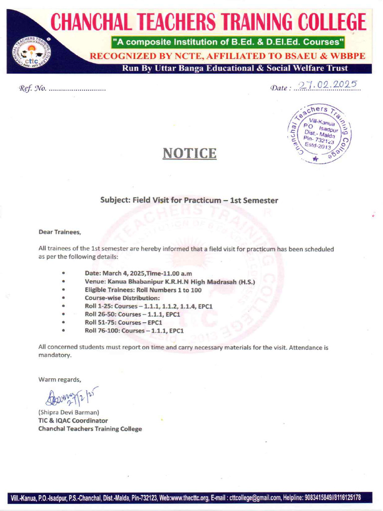Field Visit | PDF