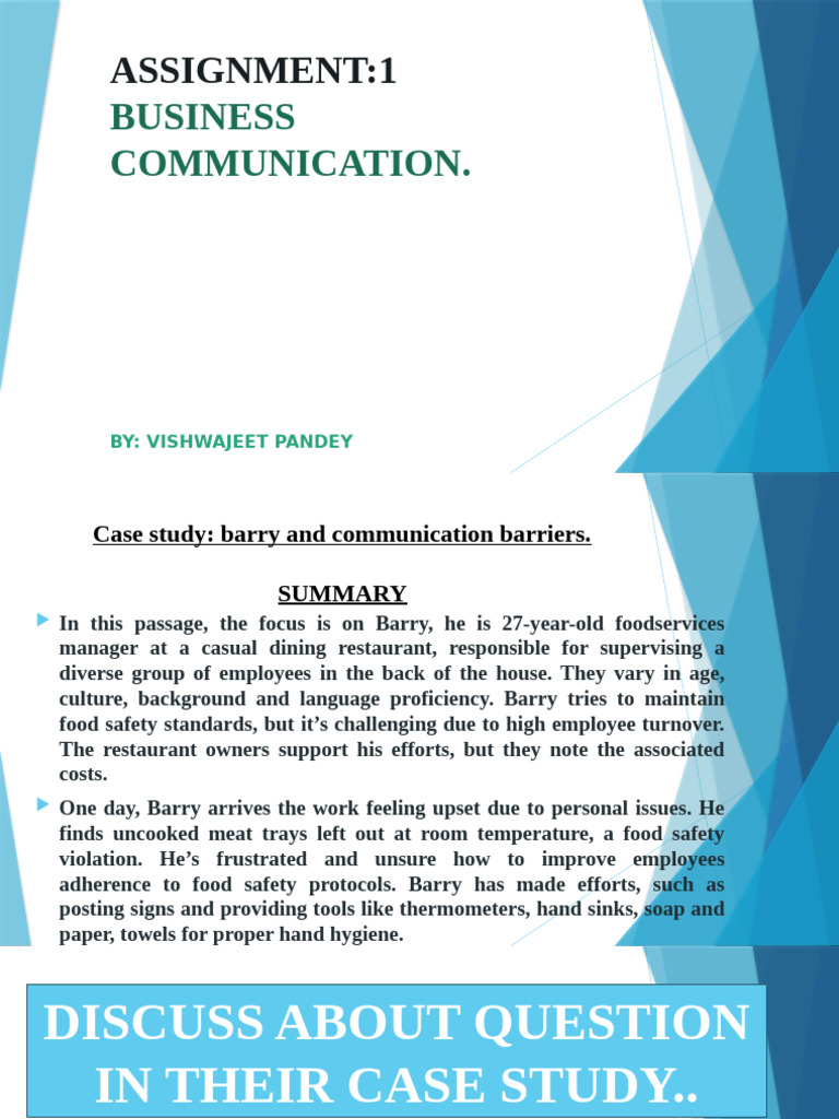 Barry's Communication Barriers in Food Safety | PDF | Food Safety ...