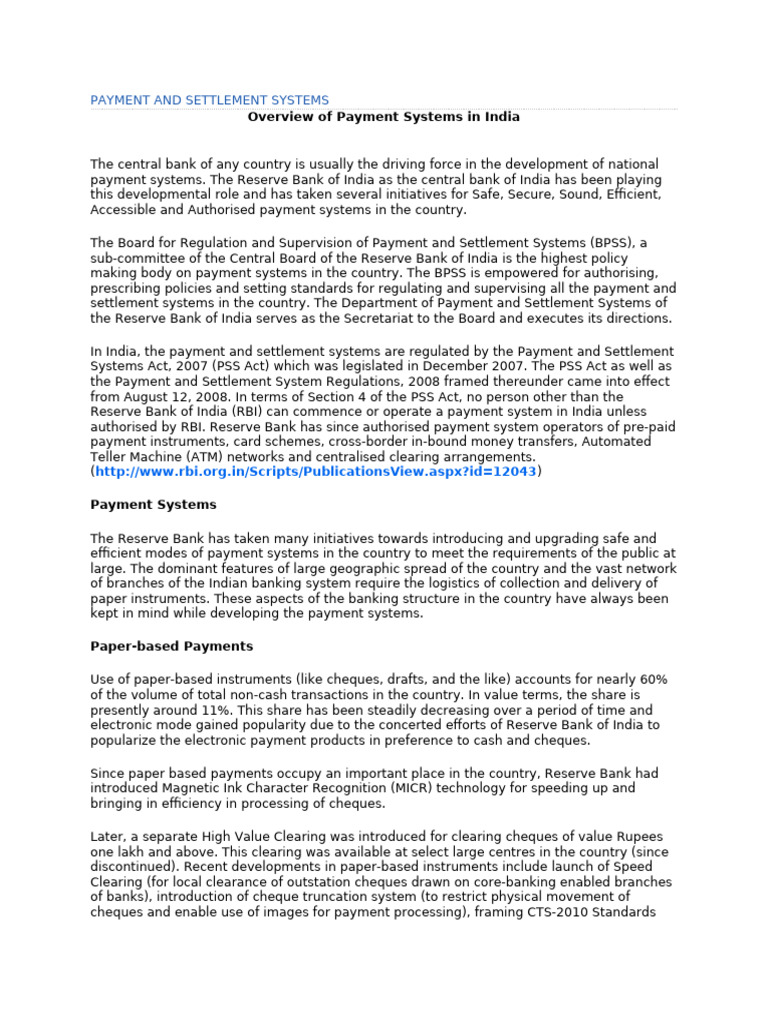 Payment and Settlement Systems | PDF | Cheque | Debit Card