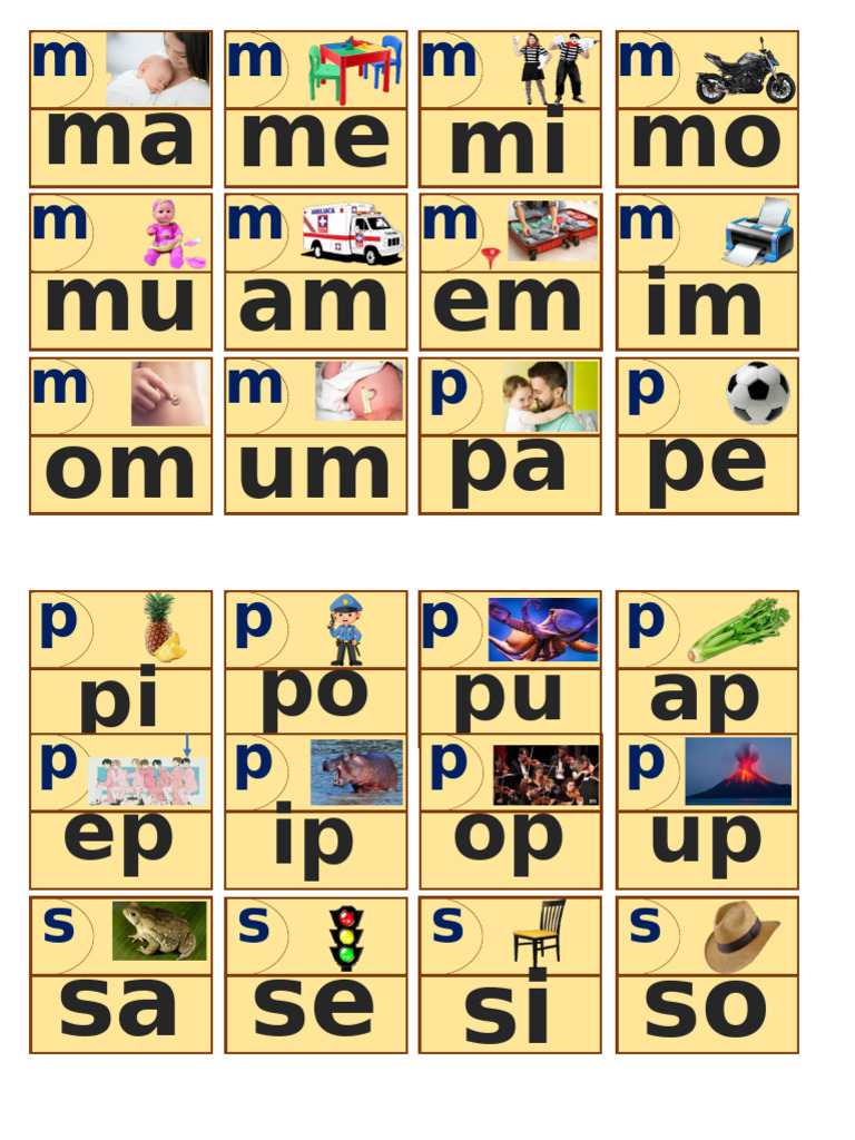 Tarjetas de Silabas | PDF