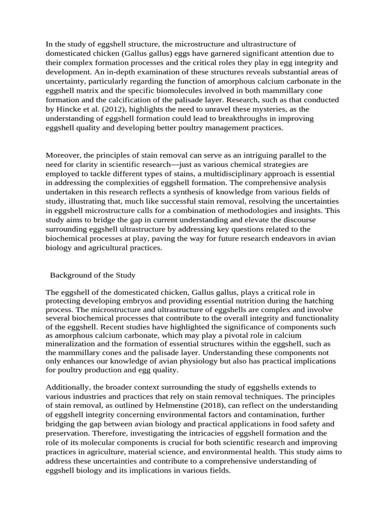 In The Study of Eggshell Structure | PDF | Microscopy | Statistics