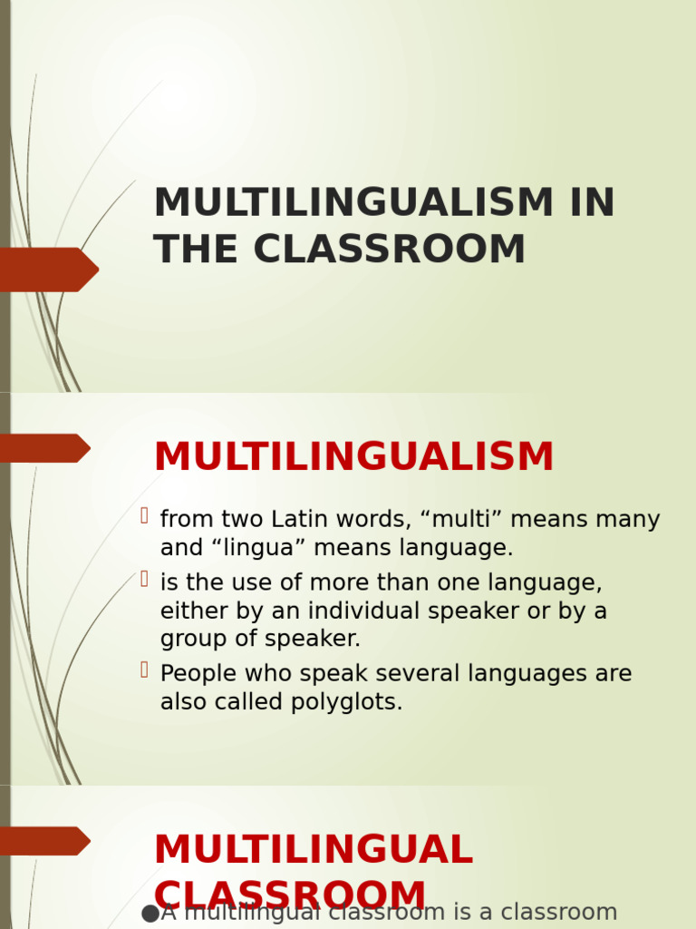 Lesson 2 MULTILINGUALISM IN THE CLASSROOM | PDF | Multilingualism ...