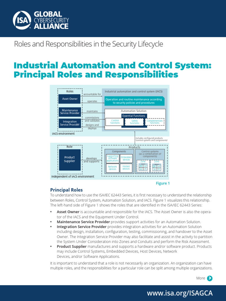 IACS Roles and Responsibilities Overview | PDF | System | Scada