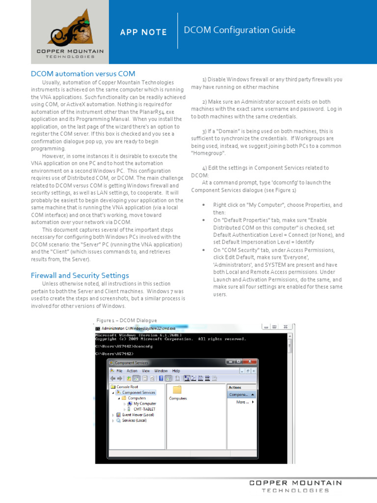 DCOM Configuration Guide 2015 7 15 | PDF | Component Object Model | Microsoft Windows