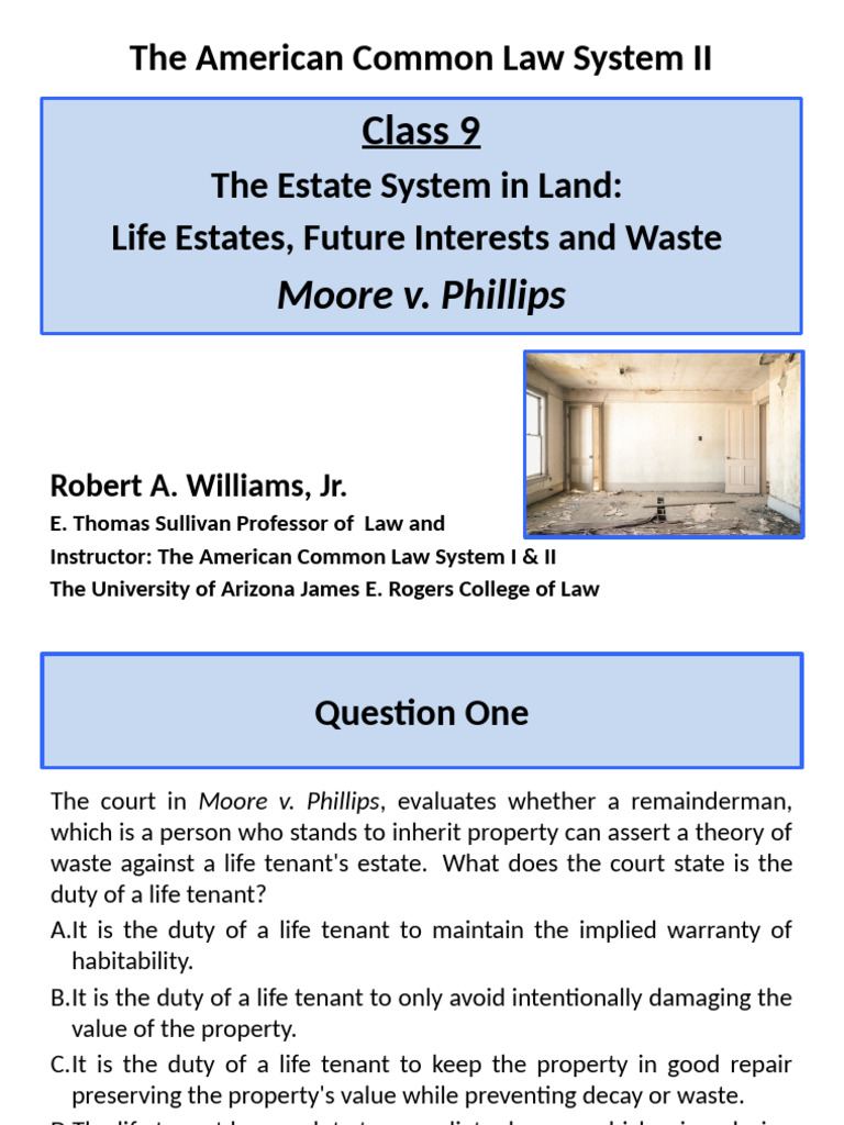 ACLS II '25 Lec 9 Moore v. Phillips-2 | PDF | Fee Simple | Laches (Equity)
