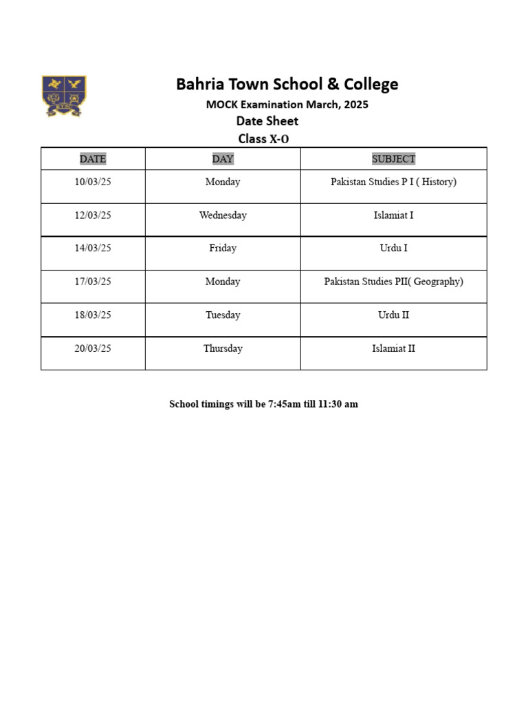 Datasheet MOCK Exams X-O 2025 | PDF