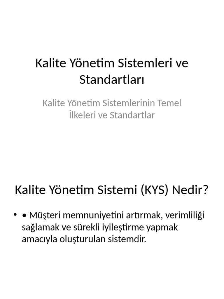 Kalite_Yonetim_Sistemleri | PDF