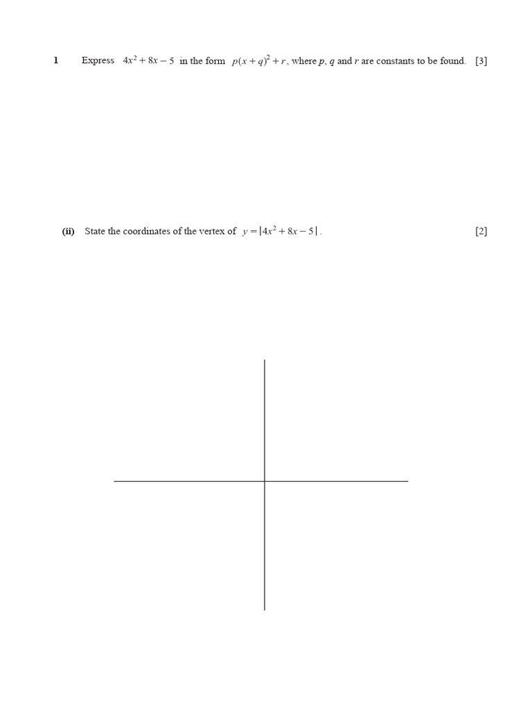 2 CIE IGCSE Additional Mathematics Paper 2 Topical Past Paper Quadratic ...
