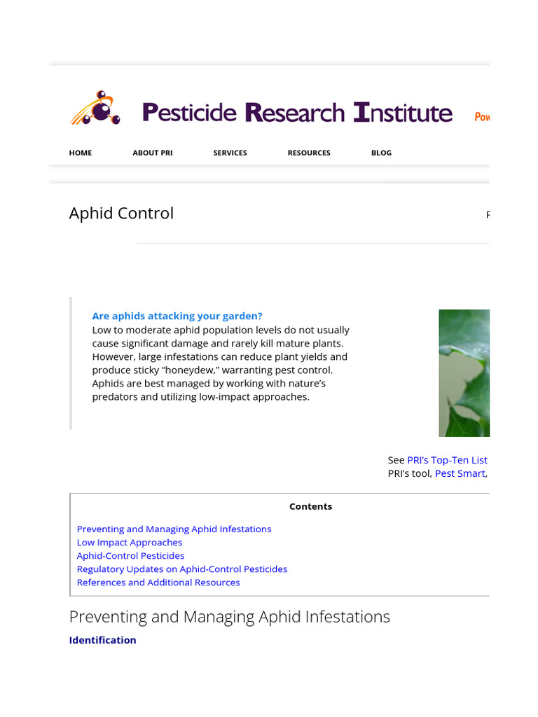 Aphids Control | PDF | Pesticide | Insecticide