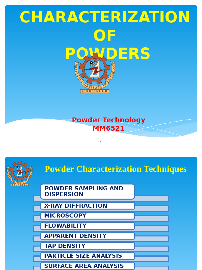 MM6521 Powder Characterization-1 | PDF | Adsorption | Density