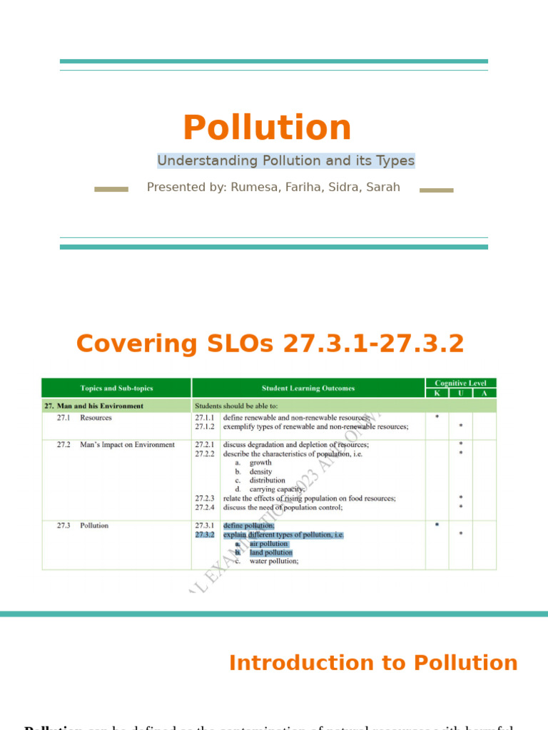 Pollution ppt | PDF | Air Pollution | Atmosphere Of Earth