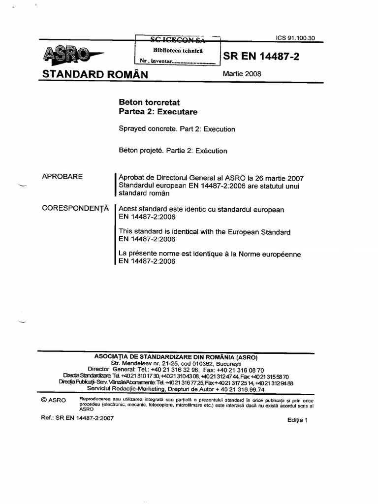 SR EN 14487:2 2008 Beton Torcretat revCH | PDF