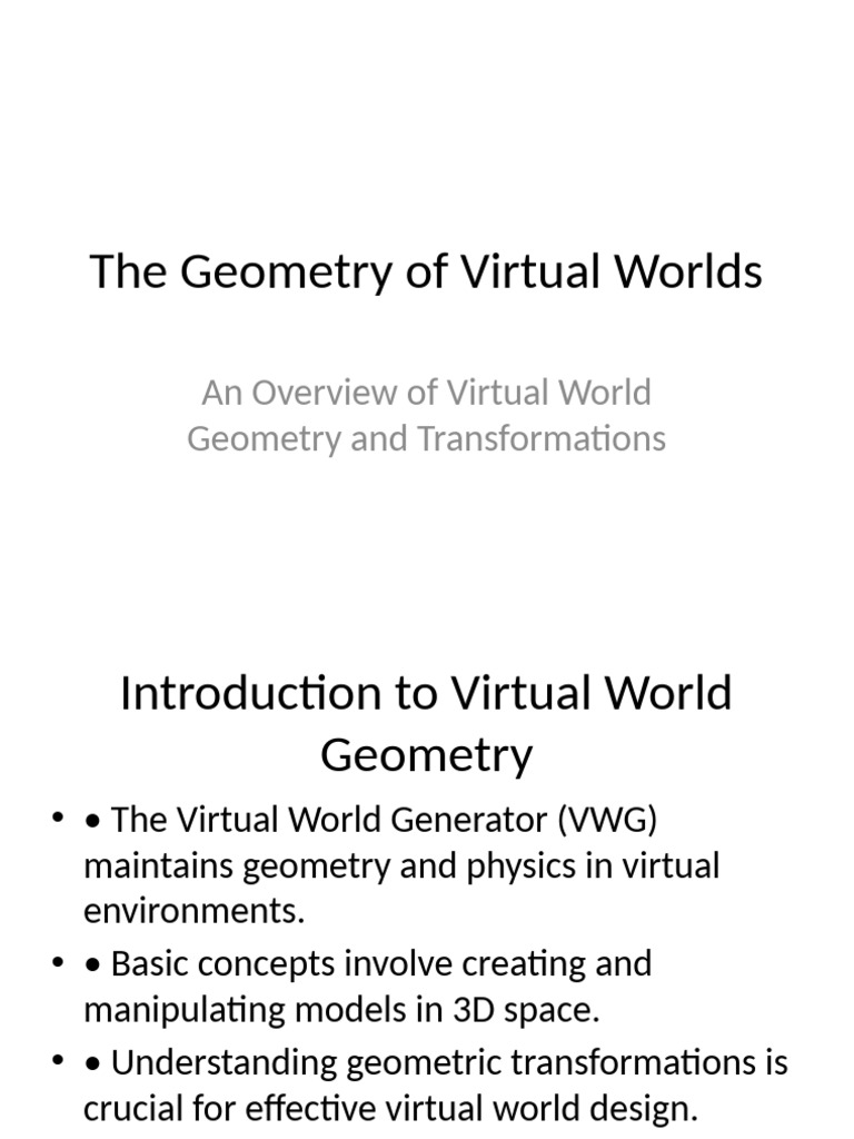 Geometry of Virtual Worlds Presentation | PDF