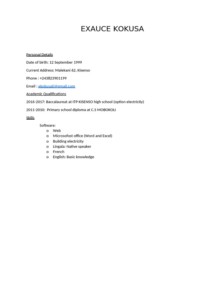 Exauce Kokusa | PDF