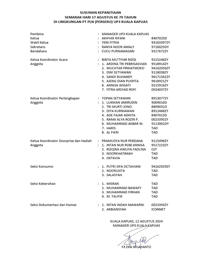 Susunan Kepanitiaan 17 Agustusan | PDF