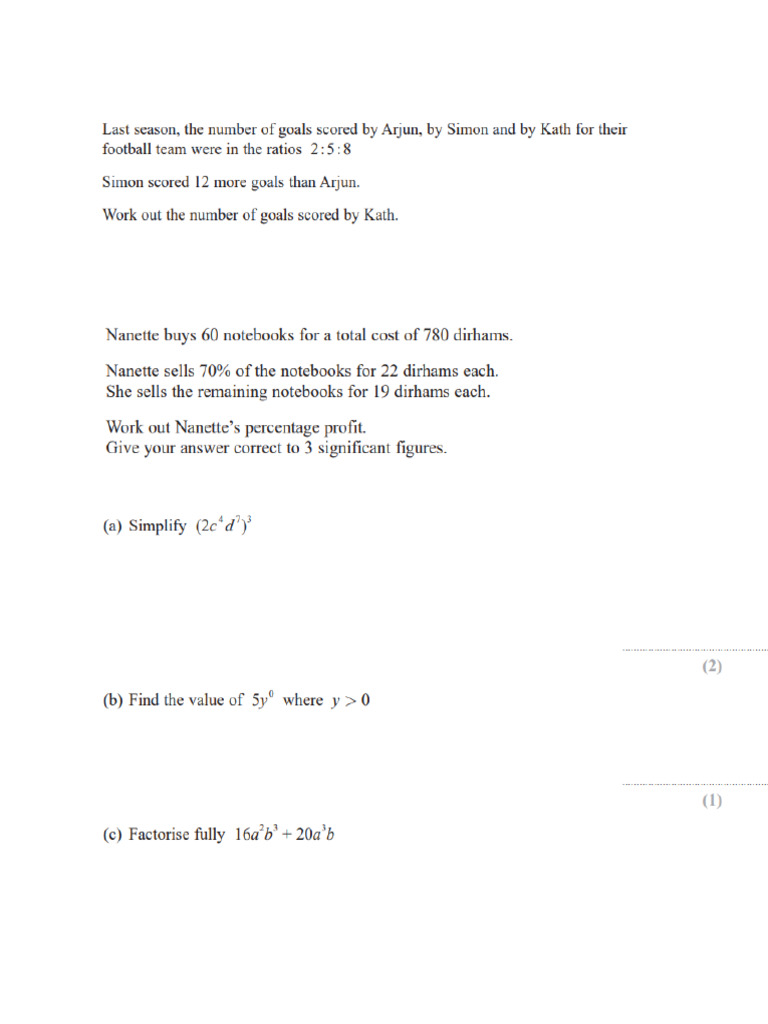Maths Worksheet Igcse | PDF