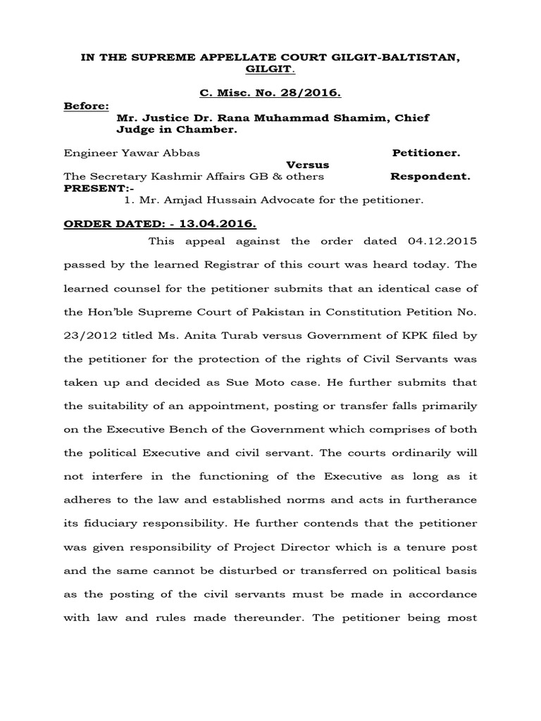 Yawar Abbas Versus SEcretary Kashmir Affairs | PDF | Appeal ...