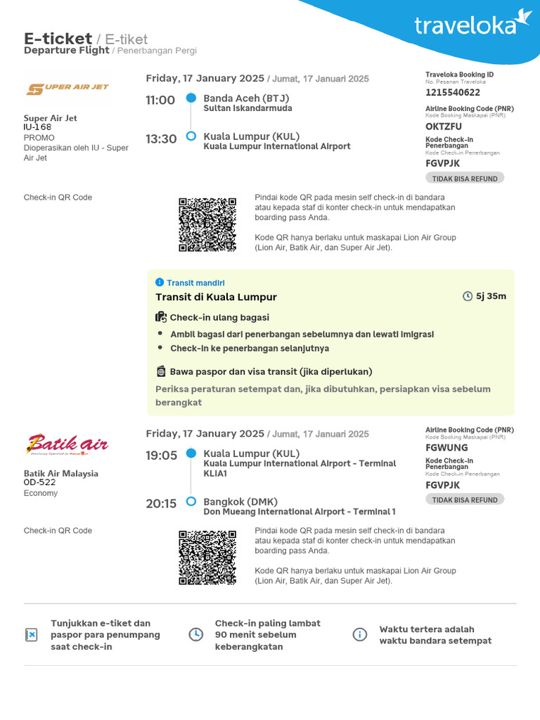 FLIGHT#1-Muhammad Alif Naufal-BTJ-FGVPJK, FGWUNG, KSIOLV, SYMFDY-DMK-FLIGHT - ORIGINATING | PDF