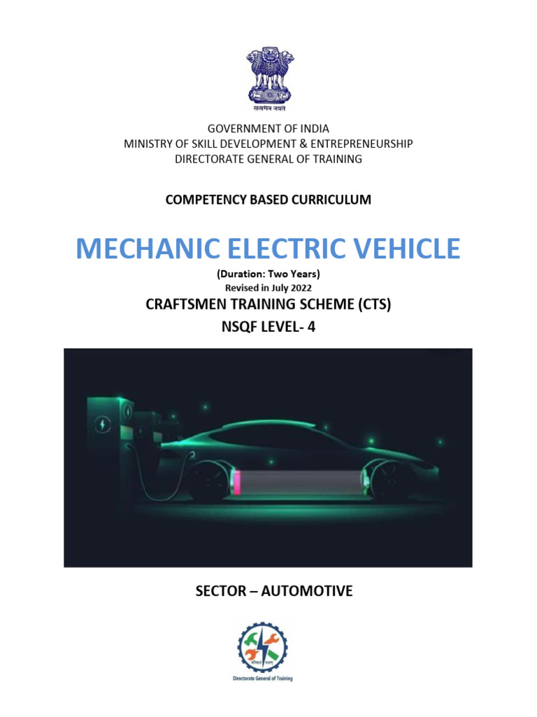 Mechanic Electric Vehicle CTS2.0 NSQF-4 | PDF | Electric Vehicle | Vocational Education