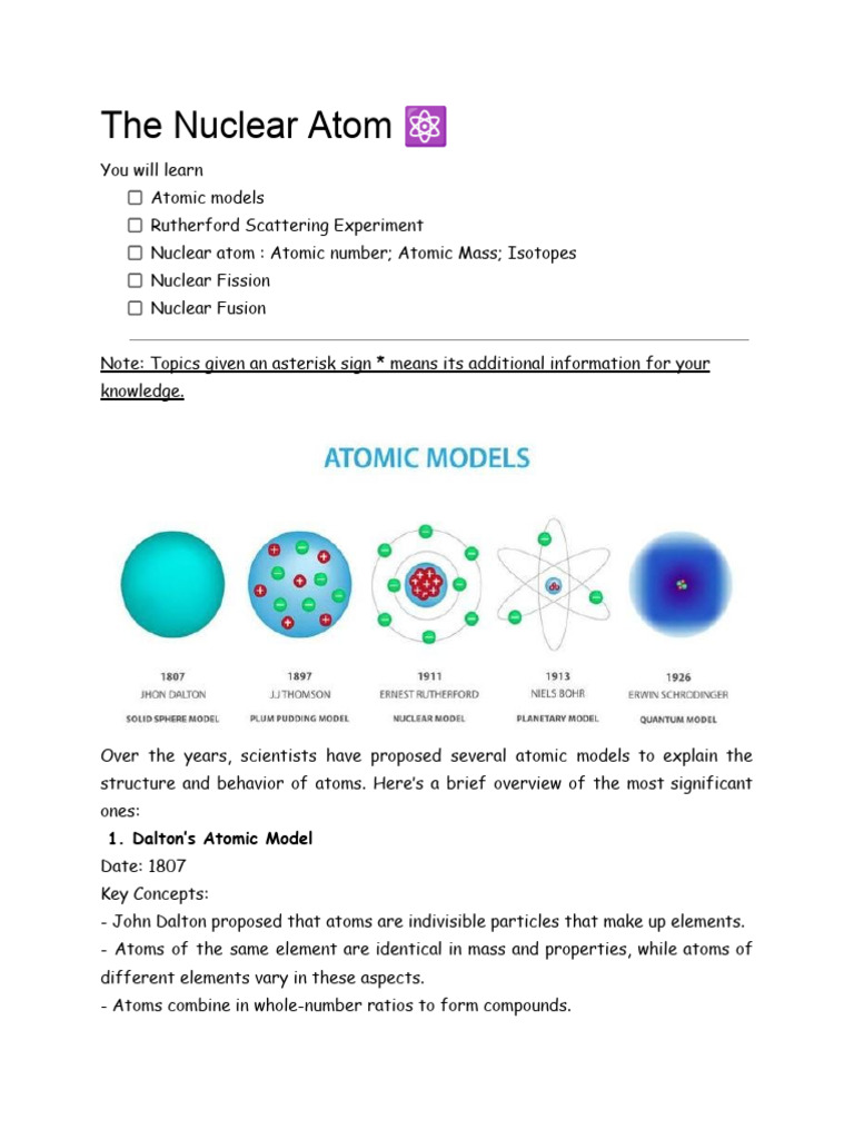 The Nuclear Atom | PDF | Atoms | Nuclear Fusion