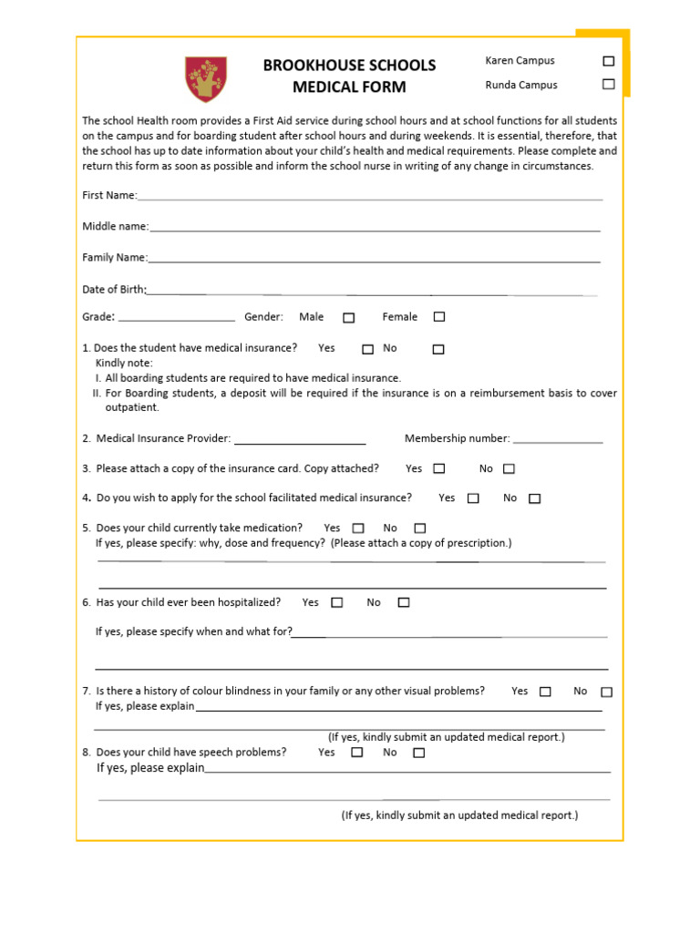 Medical Form | PDF | Vaccines | Immunology