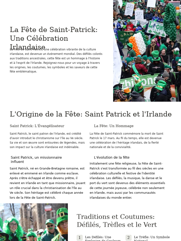 La fête de Saint-Patrick | PDF | Saint Patrick