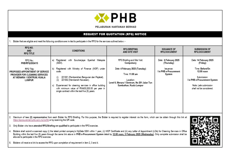 RFQ Notice Ads - Cleaning Services m1s Snkzpgopm | PDF