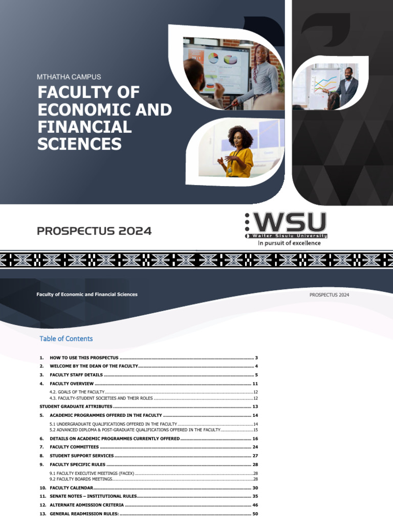 Economic and Financial Sciences Prospectus 2024 25 October 2023 | PDF ...