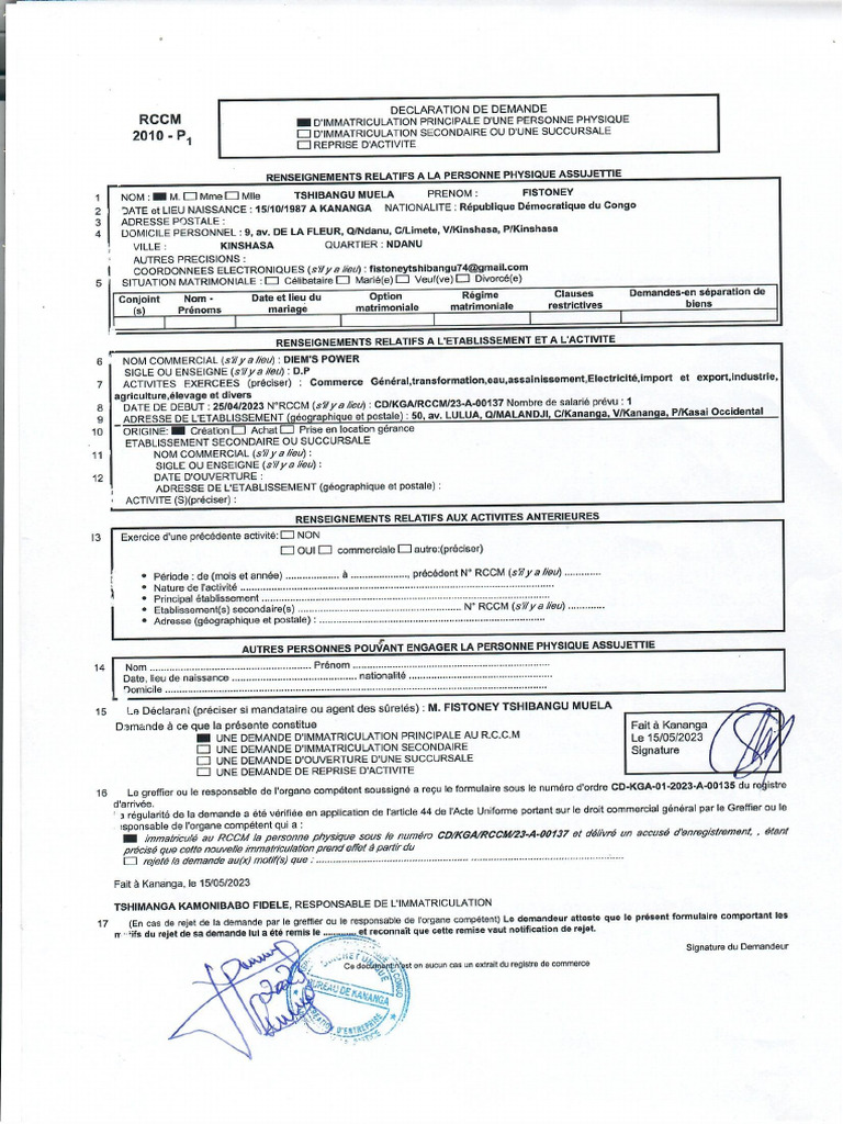 Rccm Diem's Power | PDF