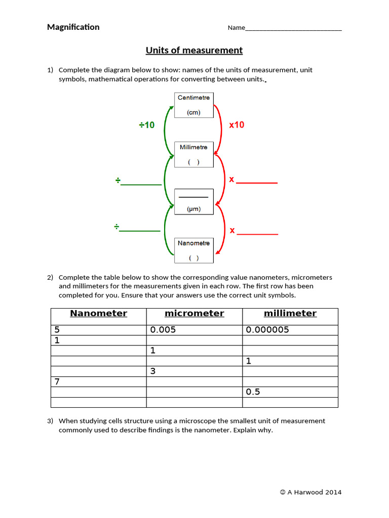 IB Bio Magnification Workbook | PDF | Microscopy | Optics