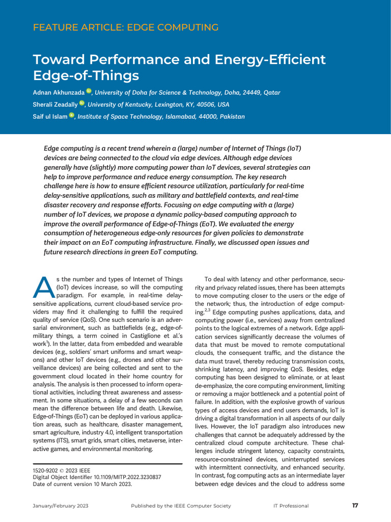 Energy-Efficient Edge Computing Strategies | PDF | Internet Of Things ...
