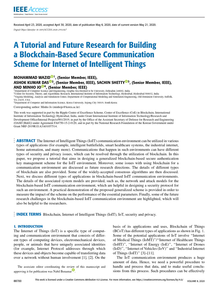 A Tutorial And Future Research For Building A Blockchain Based Secure Communication Scheme For