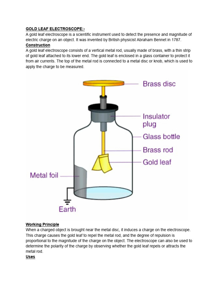Gold Leaf Electroscope | PDF