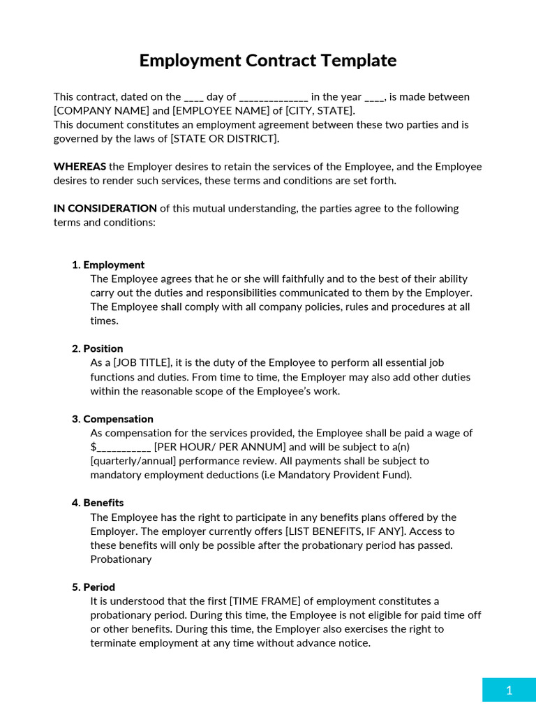 Hong Kong Fixed-Term Employment Contract | PDF | Employment | Labor