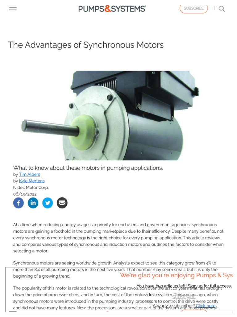 VFD Driven Synchronous Motor | PDF