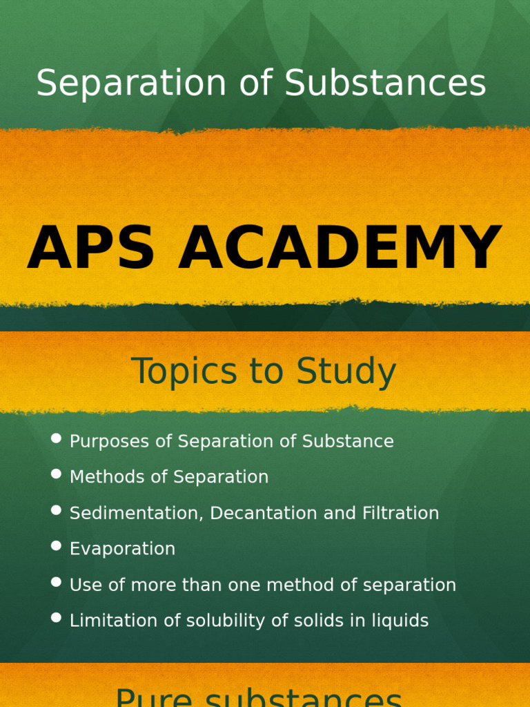 Separation of Substances | PDF | Mixture | Solubility
