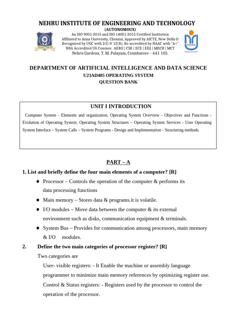 Question Bank | PDF | Process (Computing) | Thread (Computing)