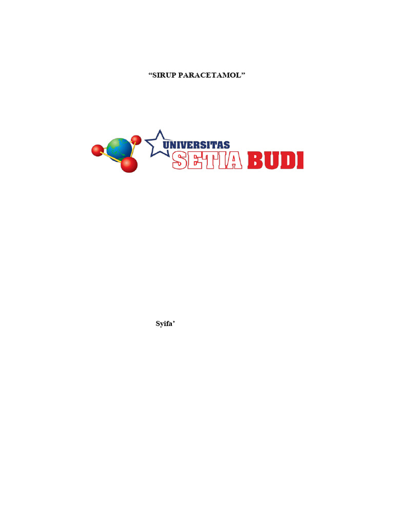Formulasi Sirup Paracetamol Farmasi | PDF