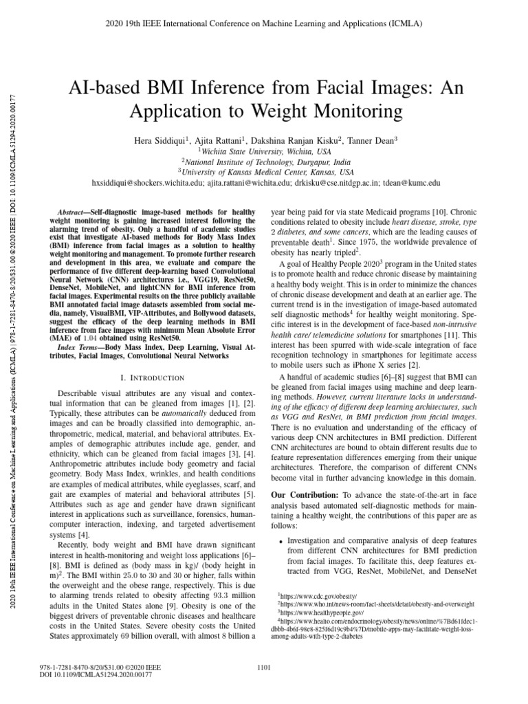 AI-Based BMI Inference from Faces | PDF | Obesity | Deep Learning