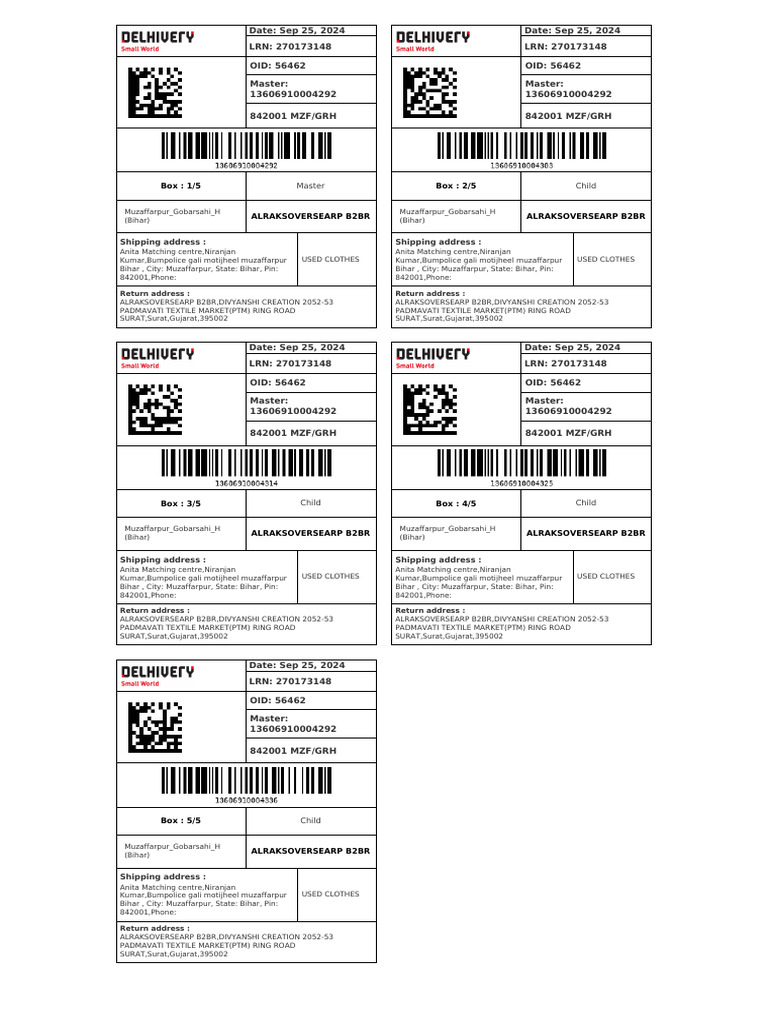 Box: 1/5 Box: 2/5: Shipping Address: Shipping Address | PDF